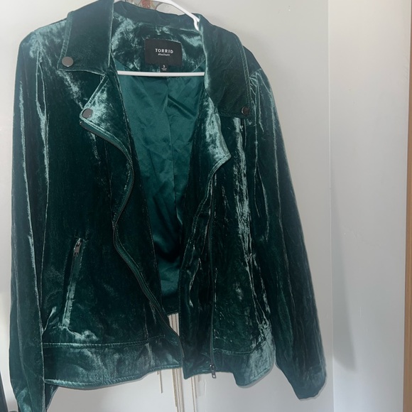 torrid | Dresses | Torrid Green Velvet Womens Jacket | Poshmark